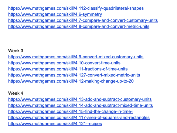 Complete Online Distance Learning Weekly 4th Math Review (for 5th Grade ...