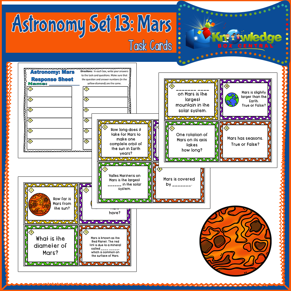 Astronomy Task Cards: Set 13: Mars | Made By Teachers