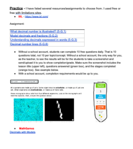 Complete Online Distance Learning 5th Math Modeling Decimals ...