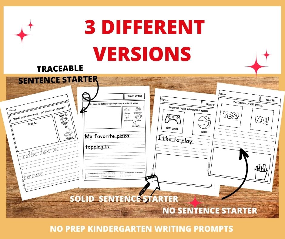 Opinion Writing Prompts for First Grade, No Prep Writing Prompts | Made ...