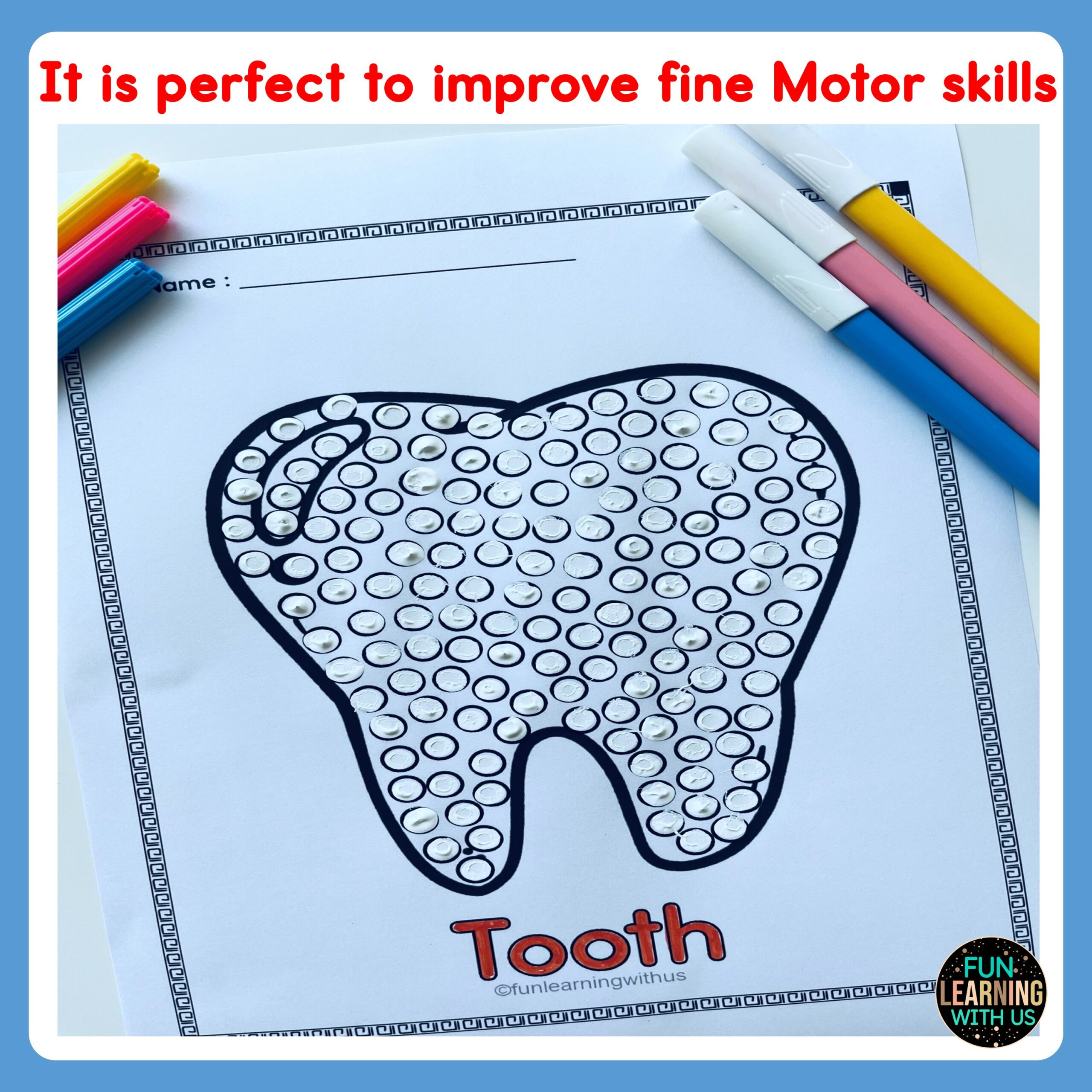 Dental Health Dot Q Tip Painting | February Fine Motor Activity | Made ...