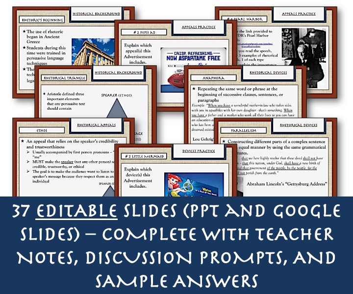 An Introduction to Rhetorical Analysis - PPT, Guided Notes, Practice ...