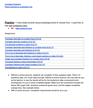 Complete Online Distance Learning 5th Compare/Order Fractions ...