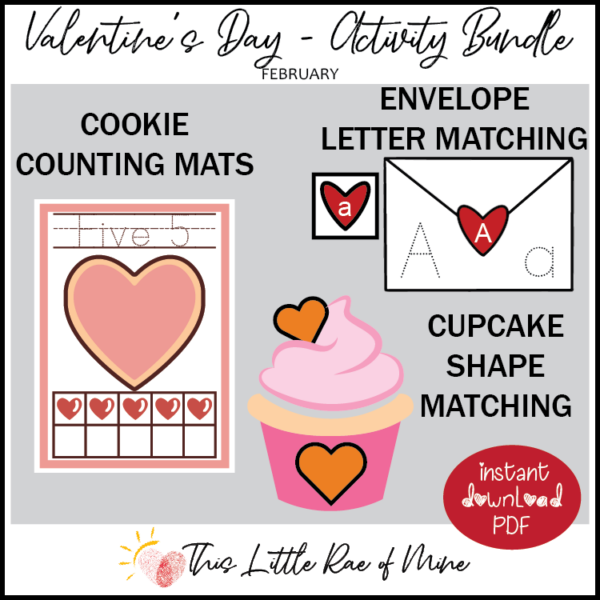 Valentine's Day Activity - alphabet - shapes - counting - Printable ...