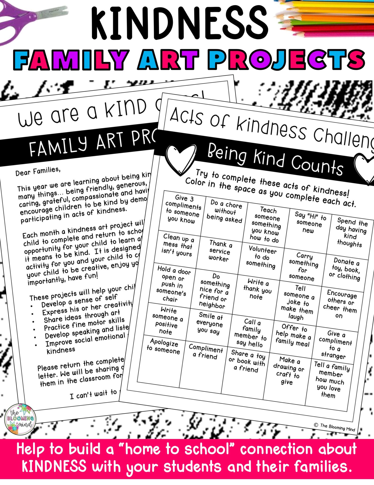 Monthly Kindness Art Projects for Preschool or Kindergarten | Made By ...