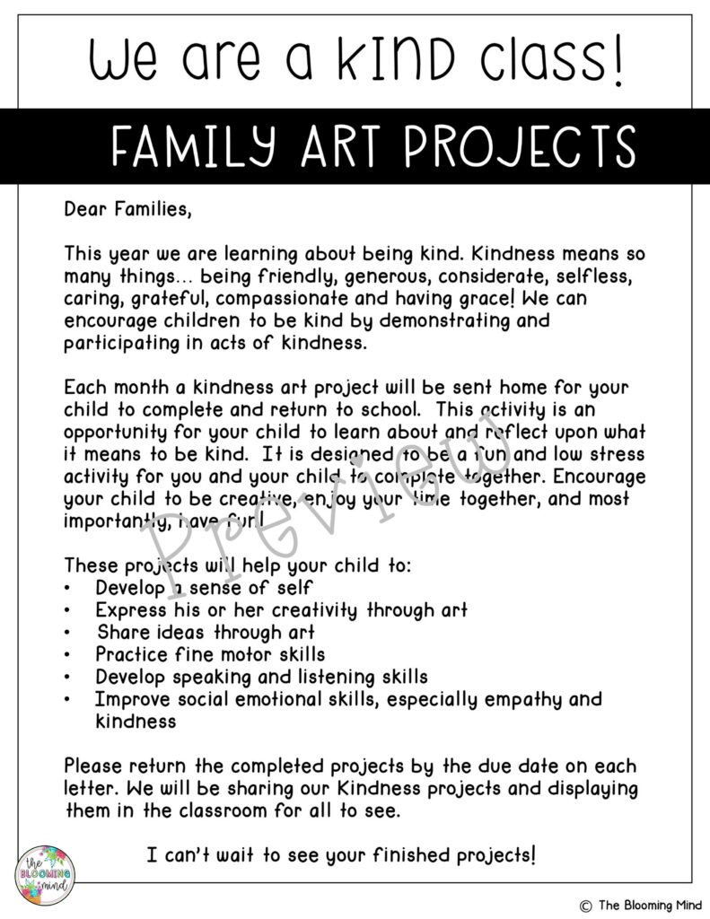 Monthly Kindness Art Projects for Preschool or Kindergarten | Made By ...