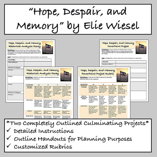 Hope, Despair, and Memory by Elie Wiesel - Rhetorical Analysis Activity ...
