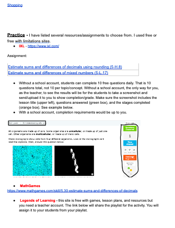 Complete Online Distance Learning 5th Estim Sums/Diff Fractions ...