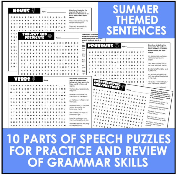 End of Year Grammar Practice | Summer Word Searches | Made By Teachers