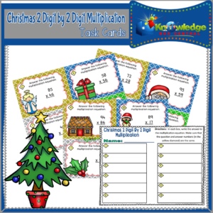Christmas 2 Digit By 2 Digit Multiplication Task Cards With Response ...