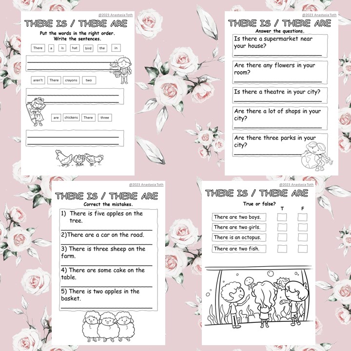 THERE IS THERE ARE worksheets ESL EFL English printable grammar ...