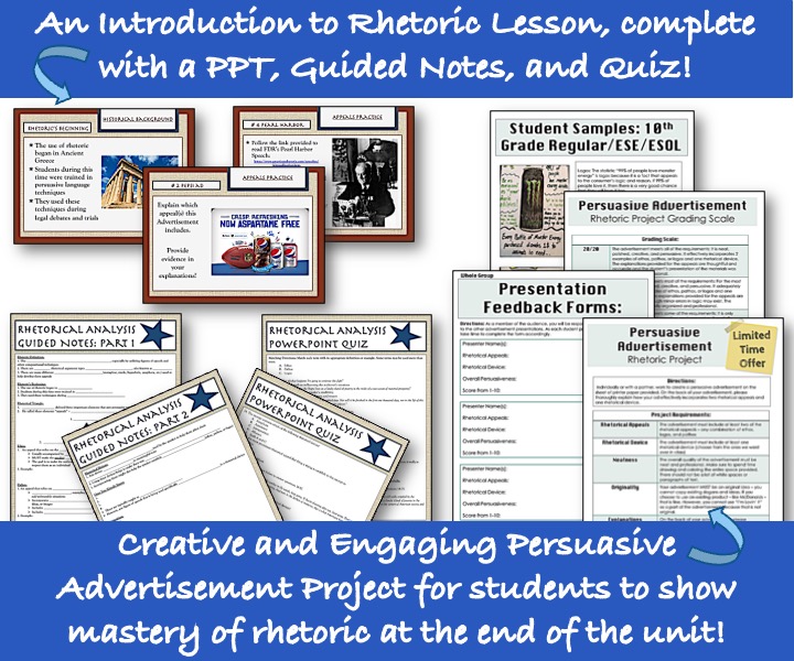 Rhetorical Appeals & Devices Unit Bundle - A Complete Rhetorical ...
