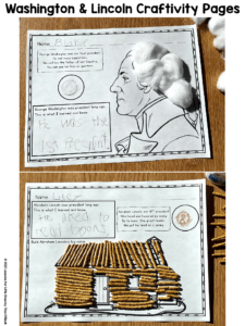 George Washington Abraham Lincoln Presidents Day Craftivity Flipbook ...