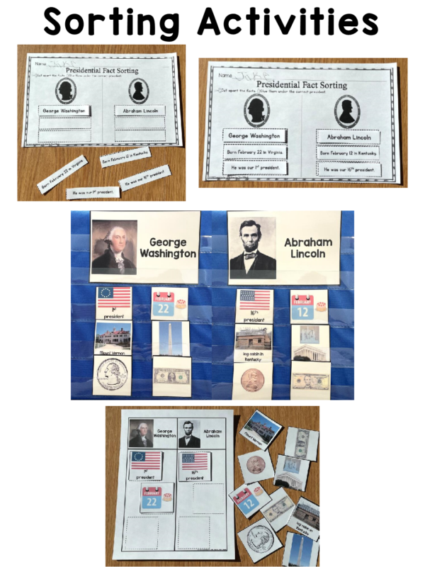 George Washington Abraham Lincoln Presidents Day Craftivity Flipbook ...