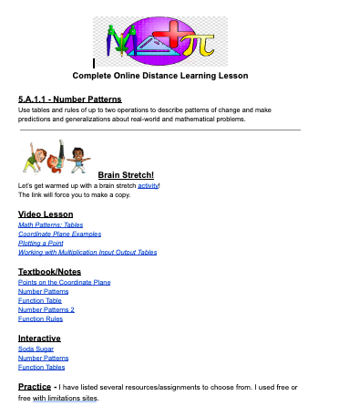 Complete Online Distance Learning 5th Math Number Patterns 5.A.1.1 ...