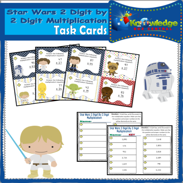 Star Wars 2 Digit By 2 Digit Multiplication Task Cards With Response ...