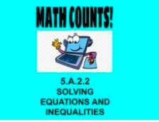 Complete Online Distance Learning 5th Math Solve Equations/Inequalities ...