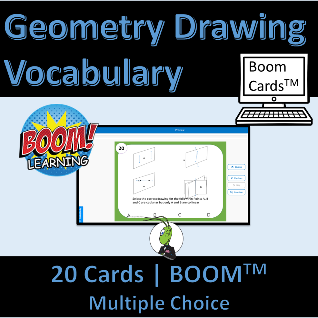 Geometry Vocabulary Drawing Boom Task Cards | Made By Teachers