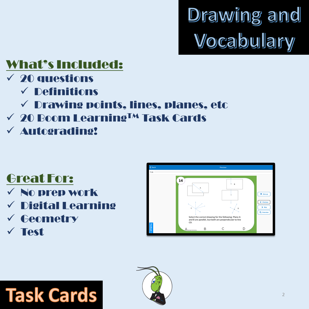 Geometry Vocabulary Drawing Boom Task Cards | Made By Teachers