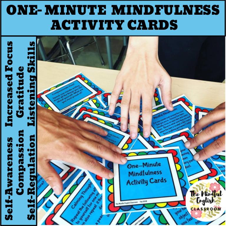 Mindfulness Activity, One-Minute Mindfulness Cards for SEL or Brain ...