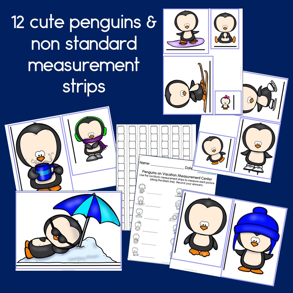 Penguins | Winter Nonstandard Measurement Activities Math Center | Made ...