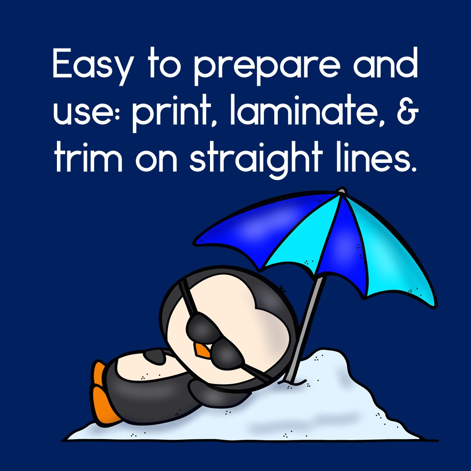 Penguins | Winter Nonstandard Measurement Activities Math Center | Made ...