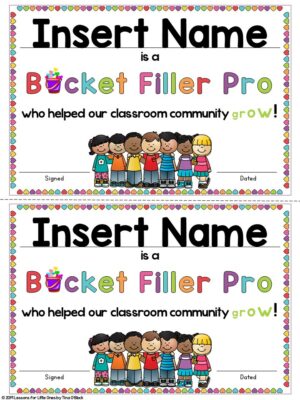 Bucket Filler Activities Bulletin Board Class Pledge Awards Tags | Made ...