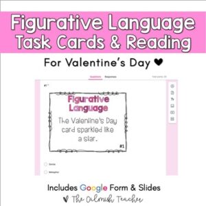 Valentines Day Figurative Language Task Cards & Reading Comprehension ...