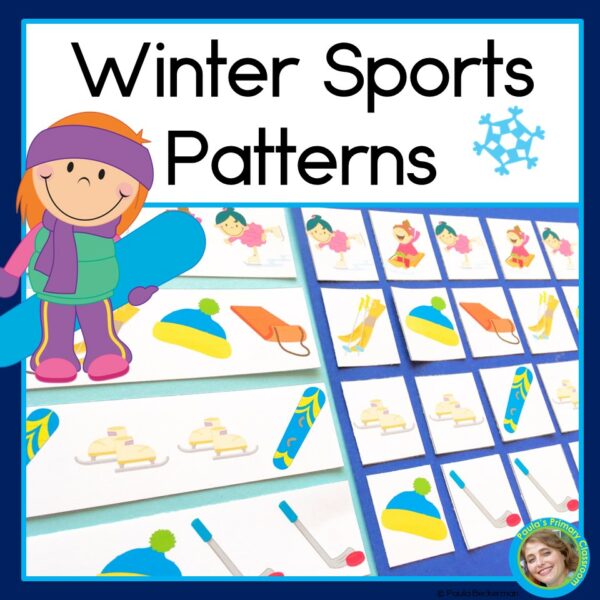 Winter Sports Patterns Math Center with AB, ABC, AAB & ABB Patterns ...