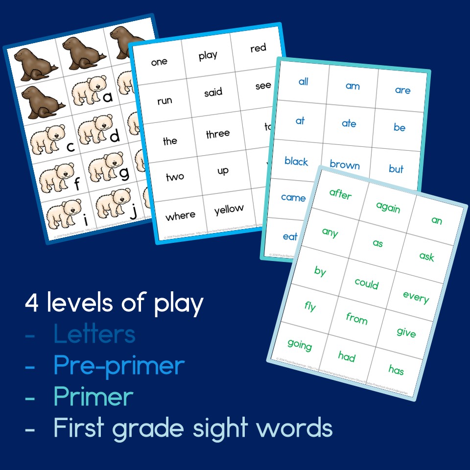 Polar Bear Sight Word and Letter Reading Game | Arctic | Polar Animal ...