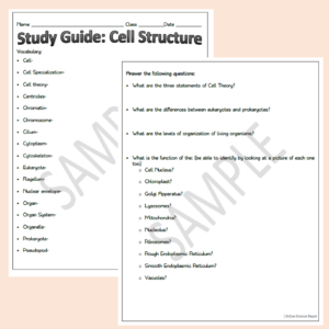 Cellular Structure and Function NO PREP Unit Bundle | Made By Teachers