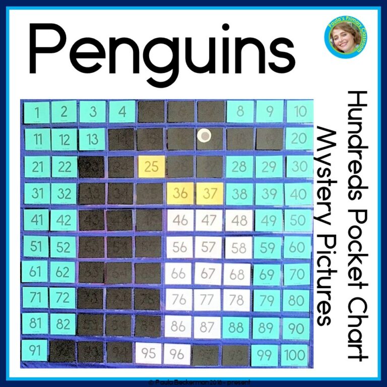 Penguin 100s Pocket Charts | Hundreds Chart Mystery Pictures January ...
