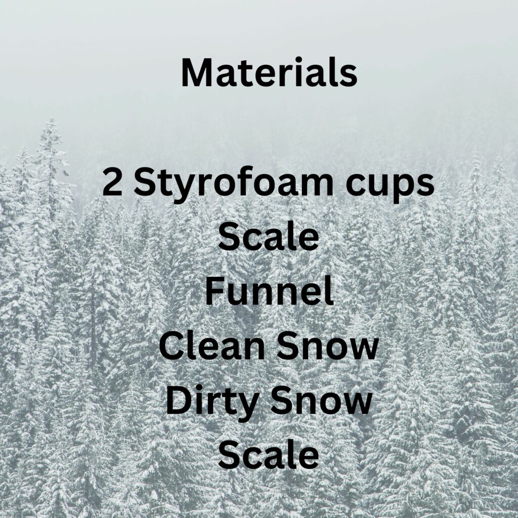 Weather 2 Snow Labs How clean is it and Mass of snow Middle School ...