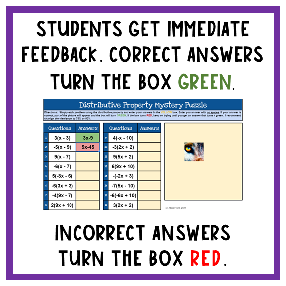 Distributive Property Activity Digital Pixel Art Mystery Puzzle | Made ...