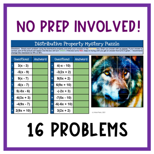 Distributive Property Activity Digital Pixel Art Mystery Puzzle | Made ...