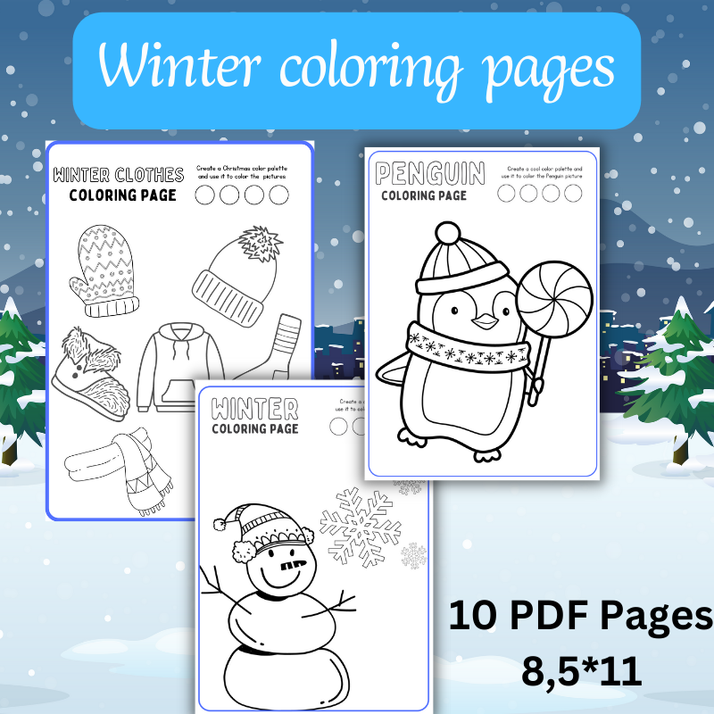 Winter Math and coloring Preschool Activities -Winter Worksheets ...
