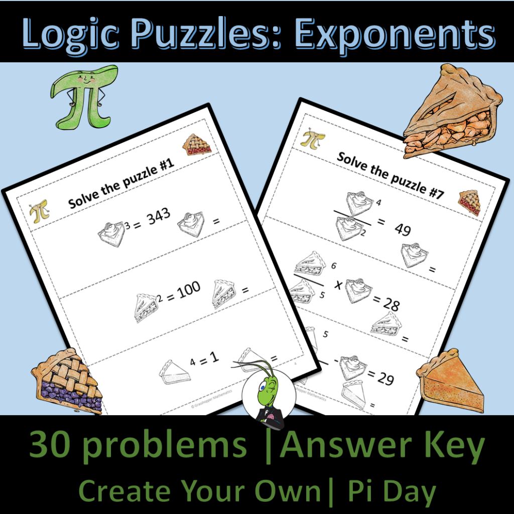 Pi Day Properties of Exponents | Logic Puzzles | Algebra 1 | Made By ...