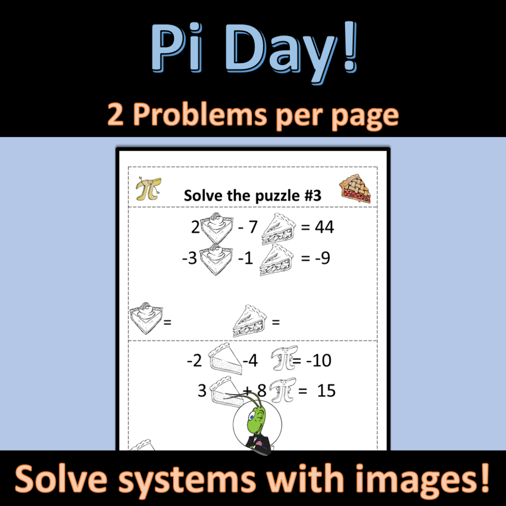 Pi Day Systems of Equations | Number Sense Logic Puzzles | Algebra 1 ...