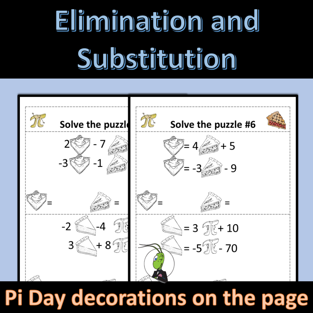 Pi Day Systems of Equations | Number Sense Logic Puzzles | Algebra 1 ...