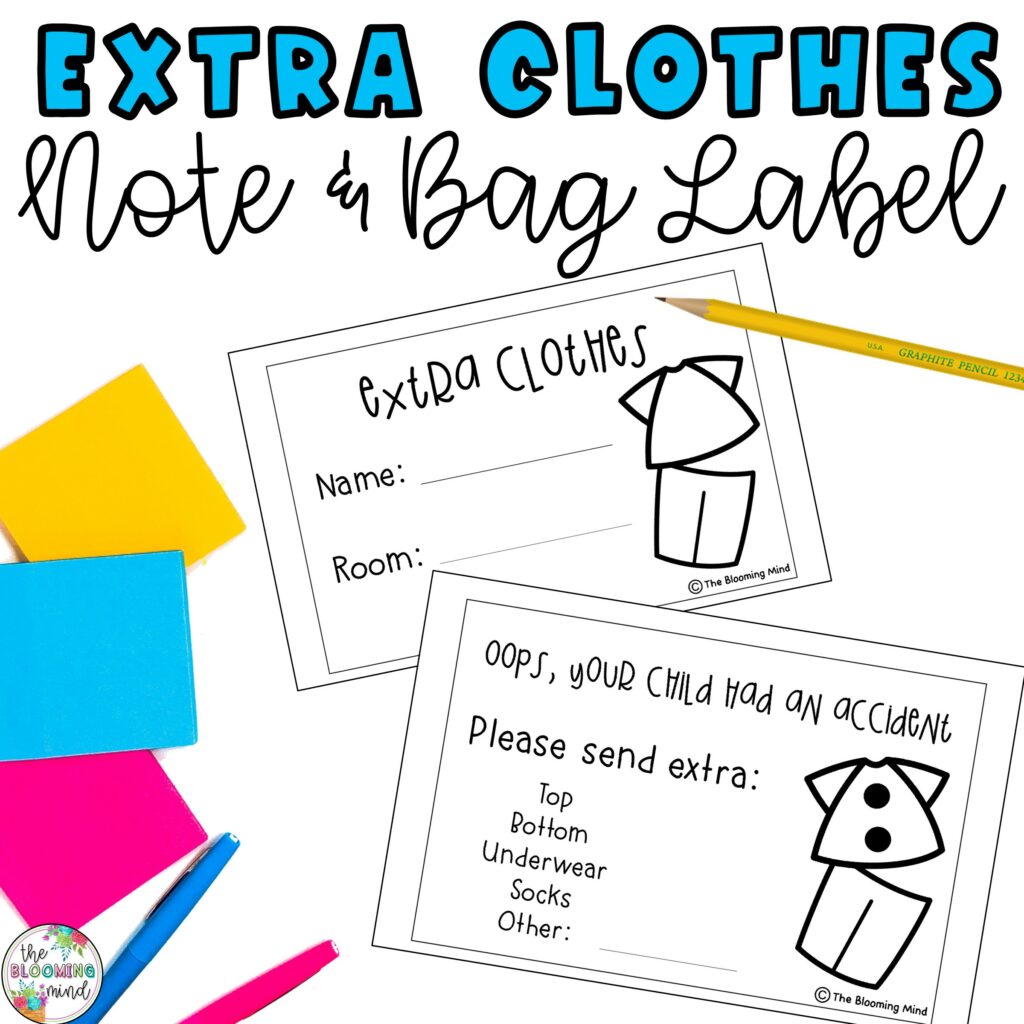 Extra Clothes Note Home | Made By Teachers