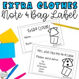 Extra Clothes Note Home | Made By Teachers