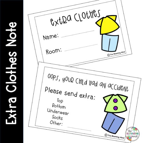Extra Clothes Note Home | Made By Teachers