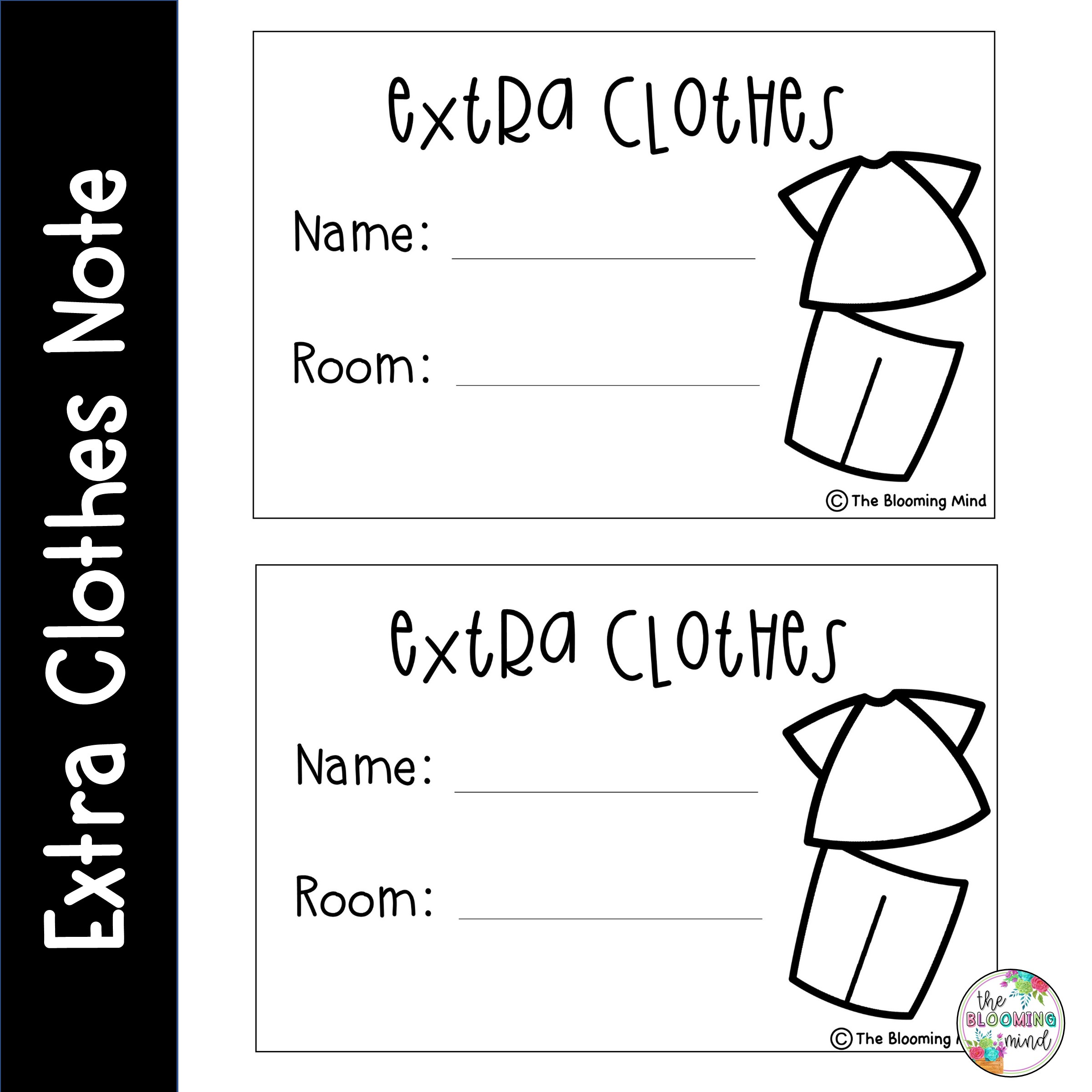 Extra Clothes Note Home | Made By Teachers