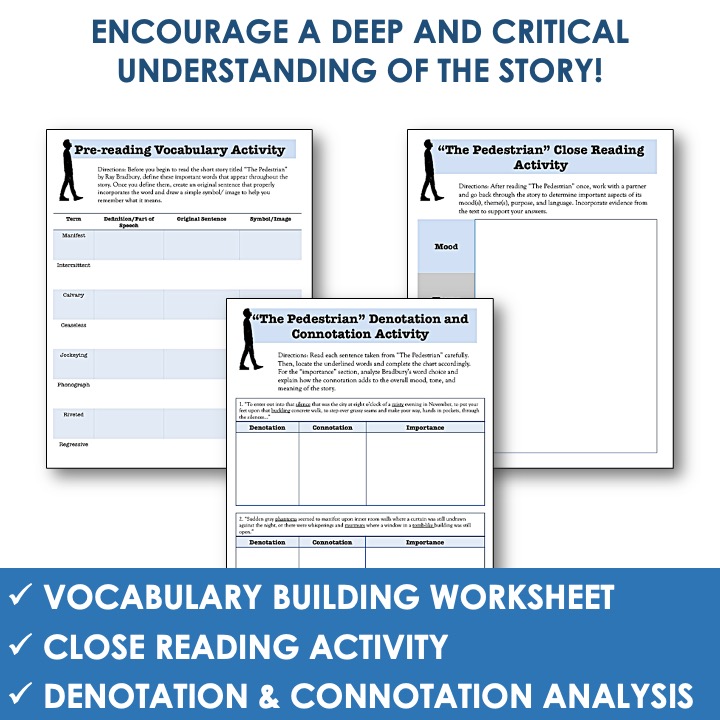 The Pedestrian by Ray Bradbury - Close Reading & Analysis Dystopian ...