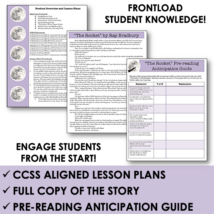 "The Rocket" by Ray Bradbury - Close Reading, Analysis, Writing Short ...