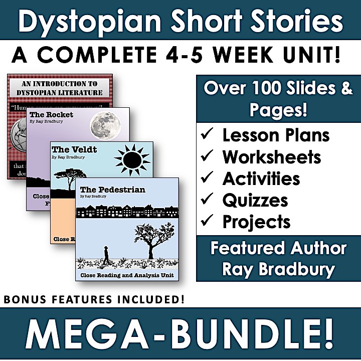 Dystopian Short Story Unit Bundle 3 Stories CCSS Aligned Analysis Dystopian Short Story Unit Bundle 3 Stories CCSS Aligned Analysis