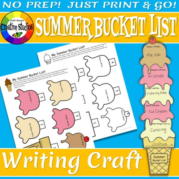 Summer Bucket List Ice Cream Cone Craft - No Prep! | Made By Teachers