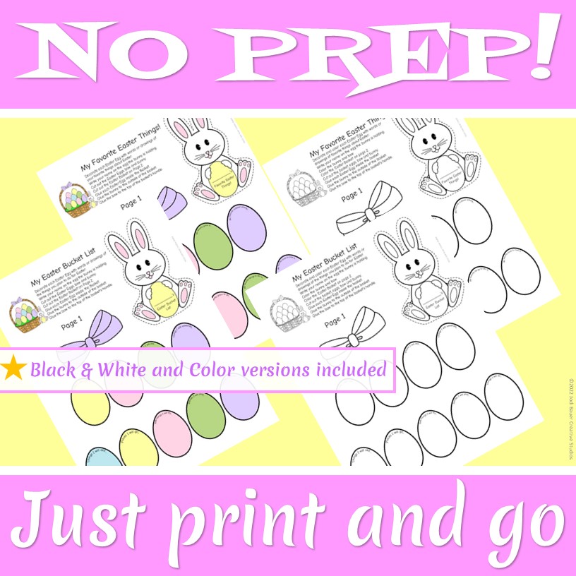 Easter Basket Bucket List Craft - No Prep! | Made By Teachers