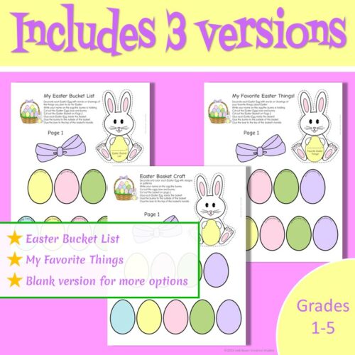 Easter Basket Bucket List Craft - No Prep! | Made By Teachers