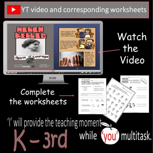 Helen Keller K-3rd Teaching Video & Worksheets | Made By Teachers